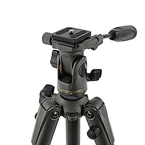 Vanguard VEO 2 235AP Aluminum Travel Tripod with VEO 2 PH-25 Pan Head for Sony, Nikon, Canon, Fujifilm Mirrorless, Compact System Camera (CSC), Spotting Scope,Grey/Black