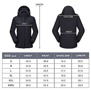 CAMEL CROWN Womens Ski Jacket Waterproof Snowboard Winter Snow Warm Ski Coat for Women New Black M