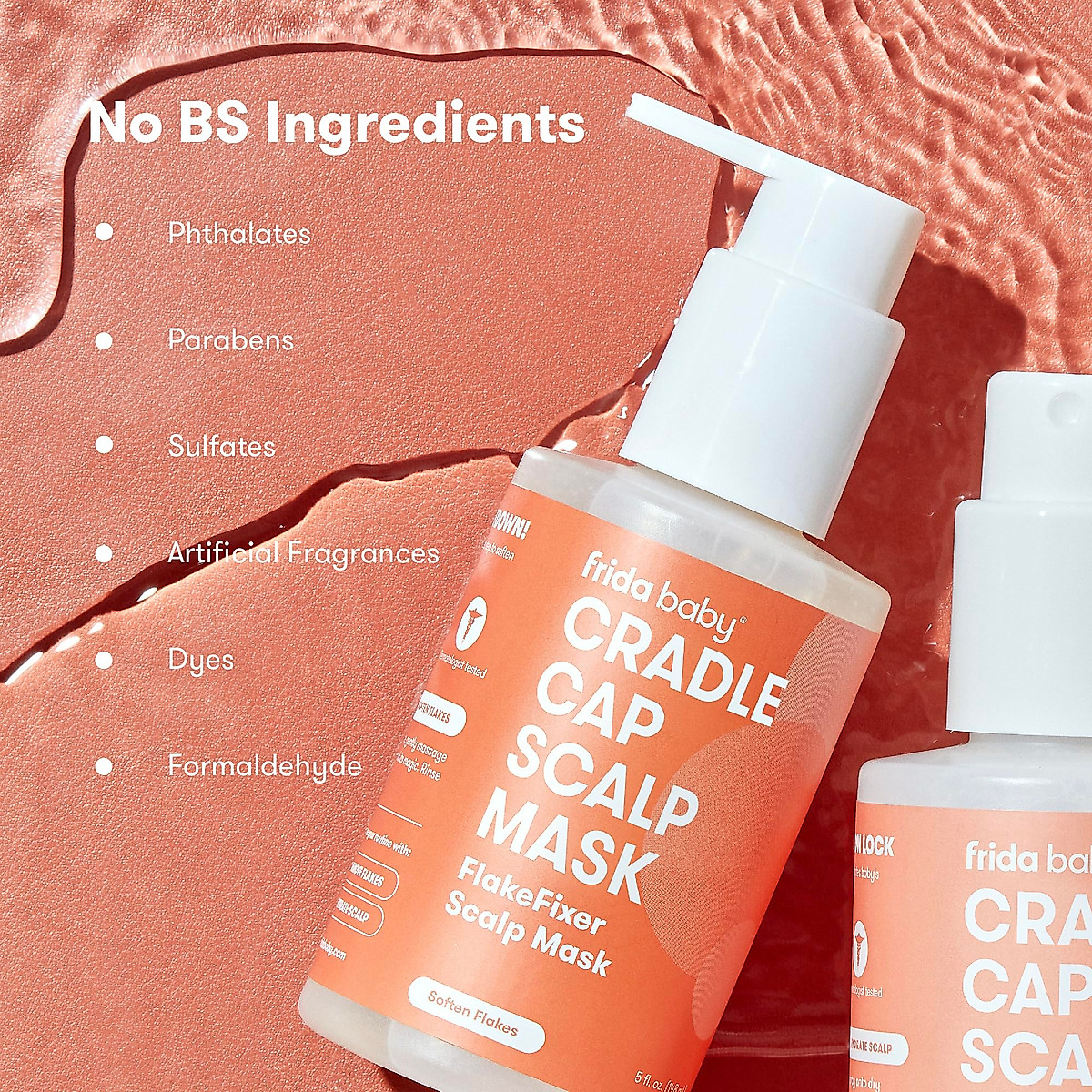 Oh Cr*p! Cradle Cap Flake Fixer Scalp Spray + Scalp Mask Duo by Frida Baby Soothes Baby's Scalp, Prevents Dryness and Flakes