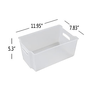 Jandson Kitchen Pantry Storage Bin, 6 Packs, Stackable Freezer Food Storage Box
