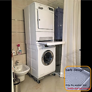 Washing Machine Stand with 4 Locking Swivel Wheels and 8 Adjustable feet, Multifunctional Mobile Base for refrigerators, Washing Machines, dryers or Large Storage Bins