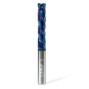XDENGP 3 Flute Up&Down Cut Compression Spiral Router Bit for CNC, 1/4" Cutting Diameter, 1-1/4" Cutting Length 1/4" Shank with nACo Coated Carbide End Mill for Wood Carving Engraving Grinding Grooving