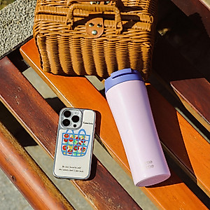 BOTTLE BOTTLE Insulated Coffee Tumblers with Dual-use Lid and Straw Double Walled Iced Travel Coffee Mug for Woman and Man 18 oz Stainless Steel Tumbler with Handle(Cherry Blossoms)