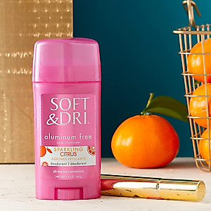 Soft & Dri Sparkling Citrus Deodorant 2.3 Ounce Aluminum-Free (65ml) (3 Pack)