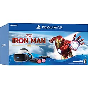 Newest Playstation VR Iron Man, Compatible with PS4 & PS5: VR Headset, Camera, Move Motion Controllers, Iron Man + Marxsol PS4 Controller Fast Charging Dock Bundle