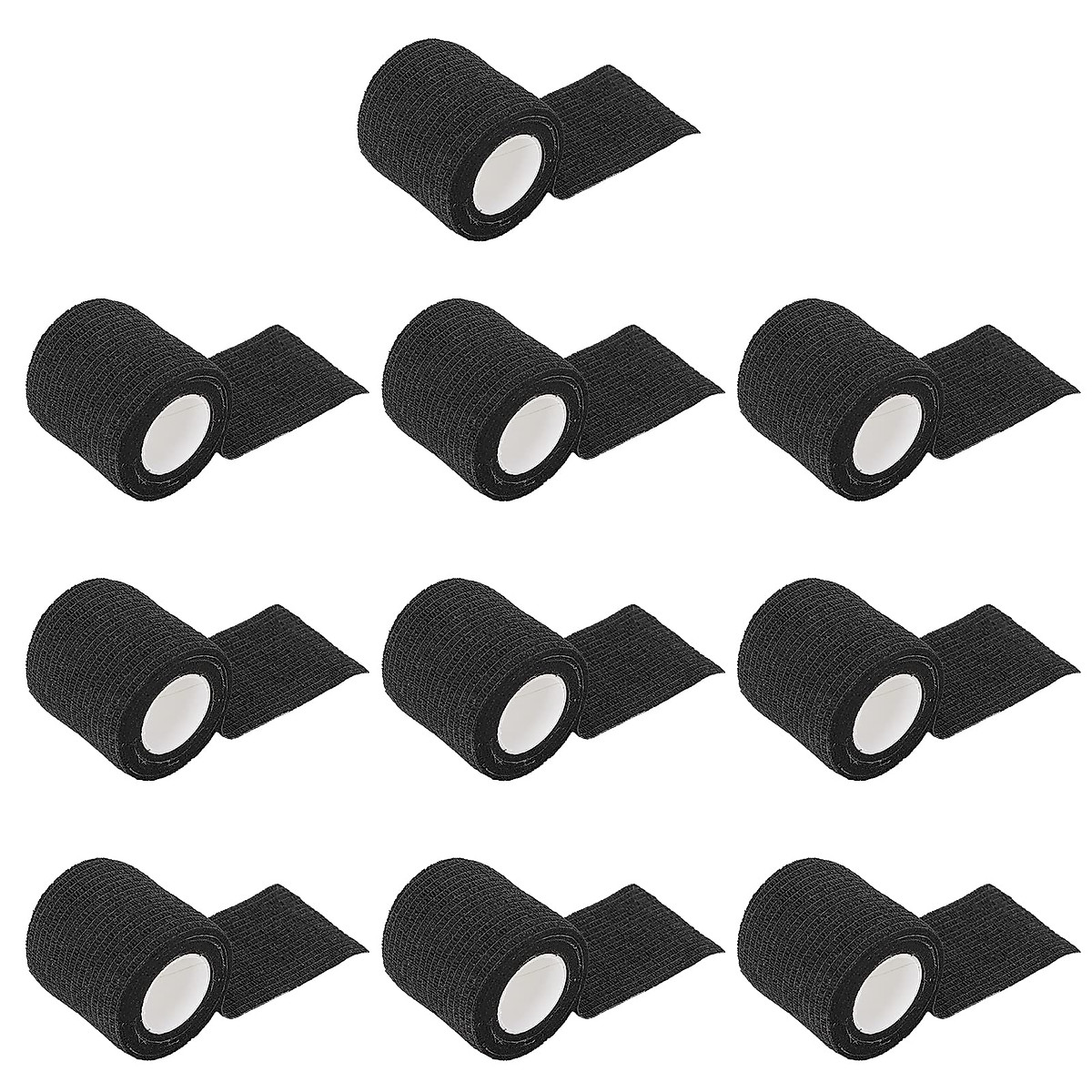 BAMTTOO 10 Pack Self Adhesive Bandage Wrap Black 2" X 5 Yards Black Athletic Tape Tattoo Grip Tape Wrap Ankle Tape Cohesive Bandage Wrap