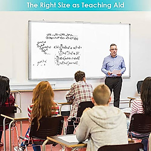 Large Magnetic Whiteboard, maxtek 72 x 40 Magnetic Dry Erase Board Foldable with Marker Tray 1 Eraser 3 Markers and 6 Magnets| Wall-Mounted Aluminum Memo White Board for Office Home and School