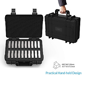 ORICO Hard Drive Case 3.5inch 20-Bay Multi-Protection HDD Storage Box Suitcase with Foam External Hard Drive Carrying Case Anti-Static Shock Moisture Proof for WD/Seagate/Toshiba-PSC L20