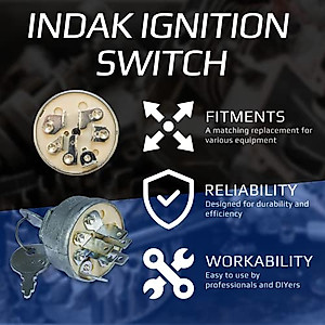 Stens New Indak Ignition Switch 430-334 Compatible with Exmark Lazer Z and Lazer Z XP with 60" and 72" Deck, Toro Z500 Series Z Master with 60" and 72" Deck 103-0206, 104-2541, 109-4736, 88-9830