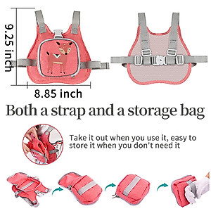 Toddlers Harness Leash & Anti Lost Wrist Link & Betepa Child Safety Harness Leash for Girls Kids Walking Wristband Assistant Strap Reflective Belt for Girl Pink The Best Gift to Keep Kid Close(Fawn)