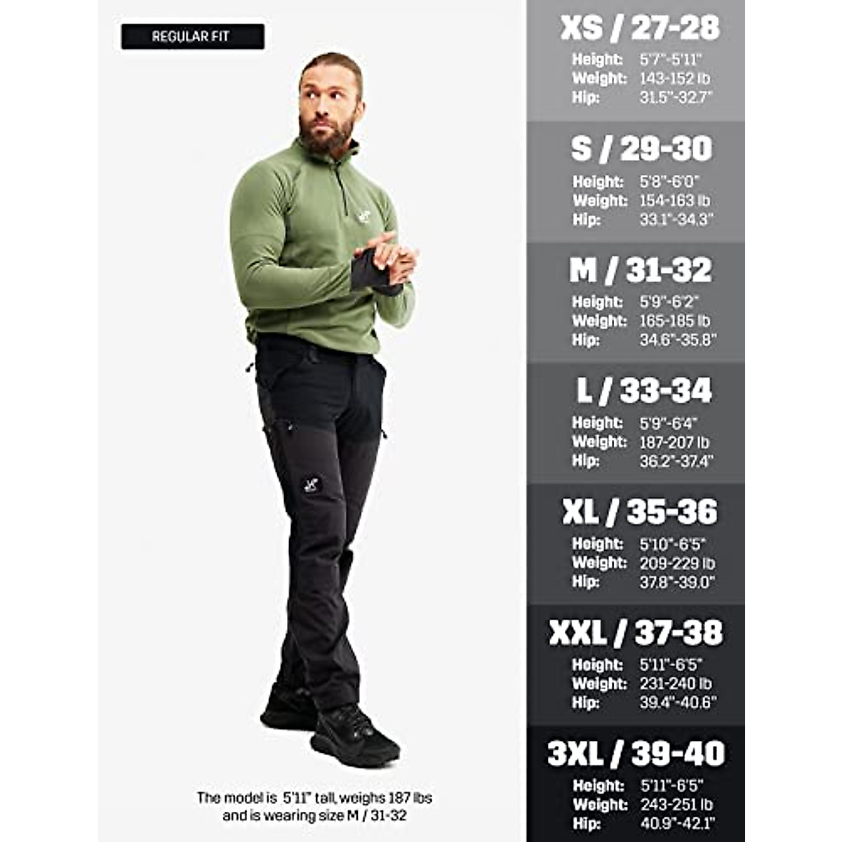 RevolutionRace Men’s GP Pro Pants, Durable and Ventilated Pants for All Outdoor Activities, Jet Black, L