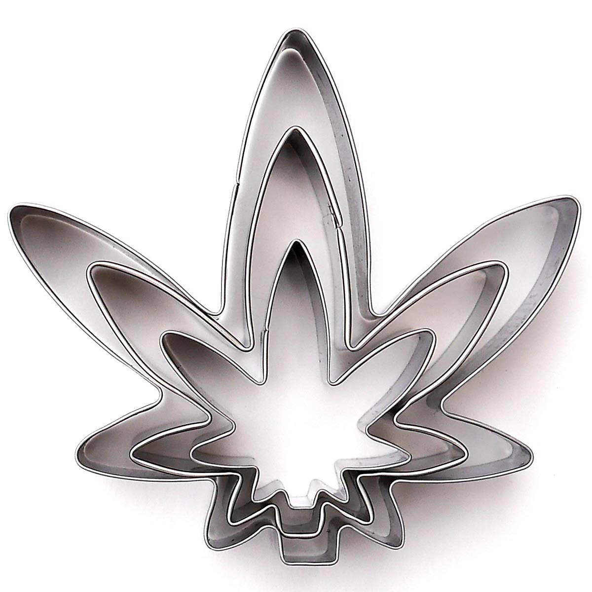 Sweet Cookie Crumbs Cookie Cutter - 3 Piece Set - Stainless Steel (Hemp Leaf)
