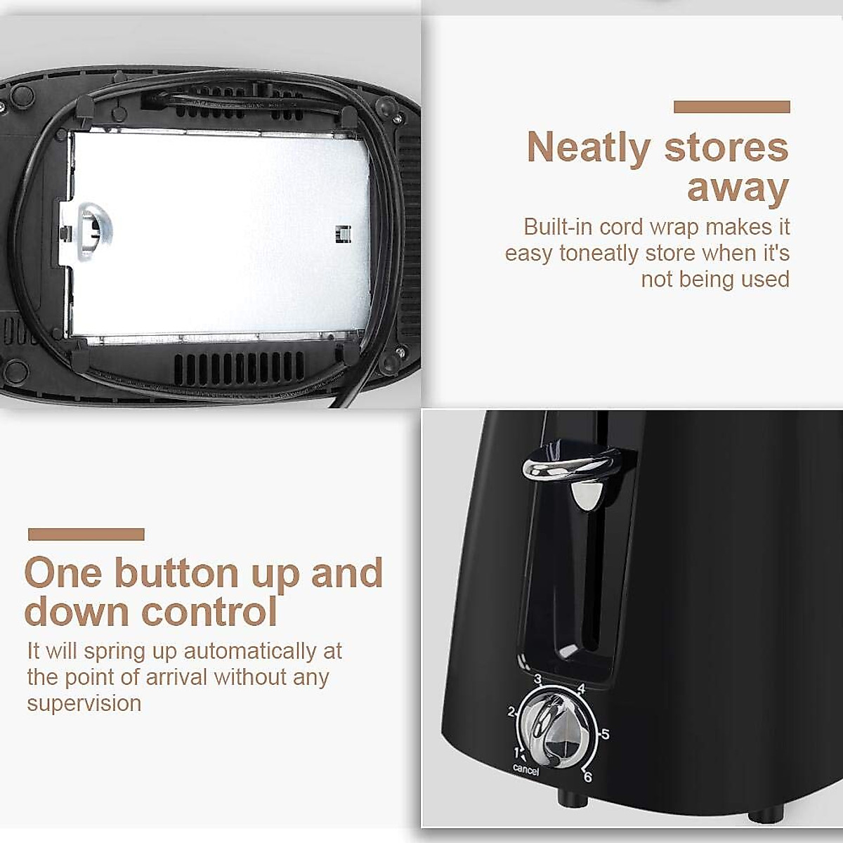 prepAmeal 2 Slice Toaster Bagel Toaster Small Bake Toaster with 6 Browning Setting, Cancel Function, Extra Wide Slots, for Bagels, Waffles, Breads, Puff Pastry, Snacks (2-Slice, Black)