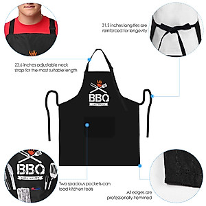 Grill Master - BBQ Apron Funny Grill Apron with 2 Pocket Adjustable Neck Strap Cooking Apron for Birthday, Christmas, Thanksgiving, Father's Day Gifts for Dad, Husband, Friends