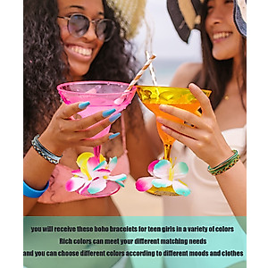 COLOYAN 24 Pieces String Bracelets for Women Adjustable Waterproof Boho Rope Bracelets Wave Surfer Friendship Bracelets Summer Beach Anklets Jewelry