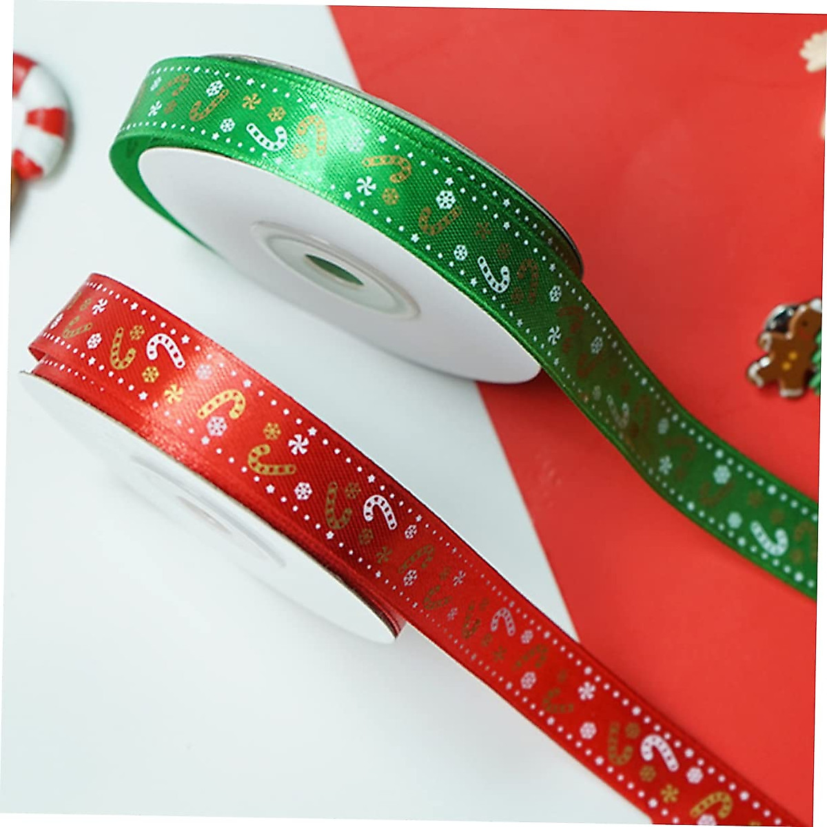 BESTOYARD 4 Rolls Christmas Wrapping Ribbon Xmas Theme Ribbon Holiday Craft Ribbon Ribbon Christmas Decor Christmas Party Supplies Christmas Tree Hanging Decoration DIY Ribbon Bow Tie