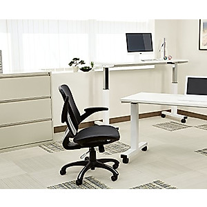Office Star Riley Ventilated Manager's Office Desk Chair with Breathable Mesh Seat and Back, Black Base with Black