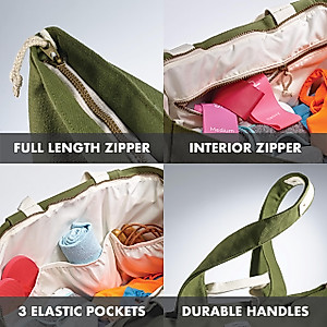 Foundry by Fit + Fresh, All The Things Tote Bag, Luggage, Travel Duffle Bag, Weekender Bags for women, and Beach Bag, Olive