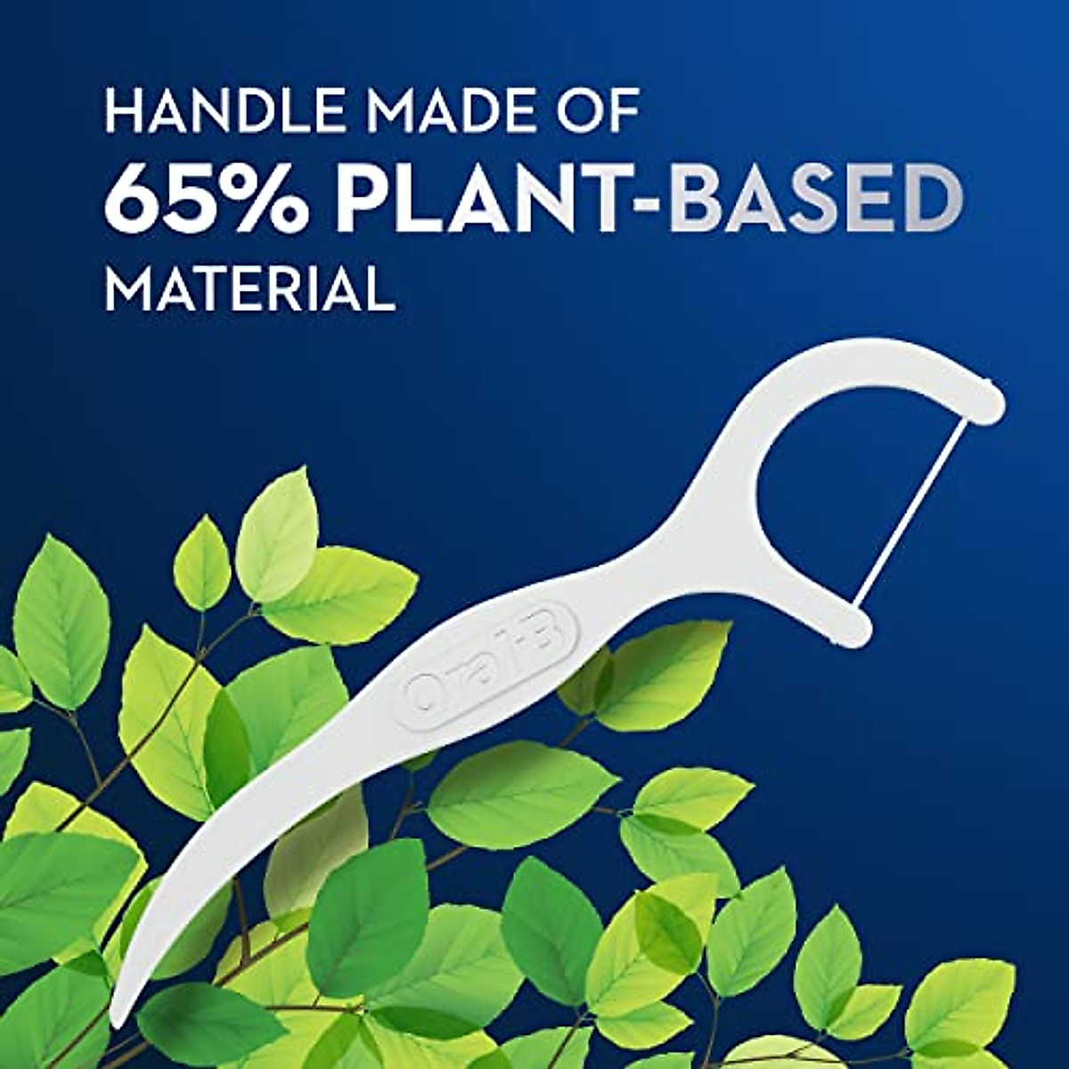 Oral-B eco Sustainable Dental Floss Picks, Mint, 75 Picks (Pack of 4)