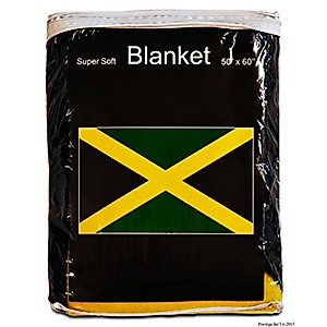 Super Soft Jamaican Flag Fleece Blanket 5 ft x 4.2 ft. Throw Cover