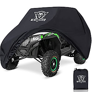 XYZCTEM UTV Cover with Heavy Duty Black Oxford Waterproof Material, 158.10" x 62.06" x 75.20" (402 158 191cm) Included Storage Bag. Protects UTV from Rain, Hail, Dust, Snow, and Sun (4-6 Seater)