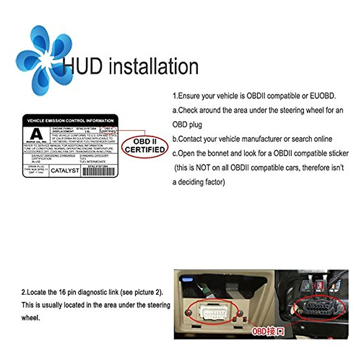 Heads Up Display for Car, Car Truck OBD II HUD Head Up Display Color LED Projector Speed Warning System Gps Heads Up Display For Cars