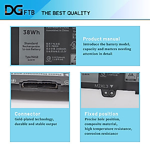 F62G0 Laptop Battery For Dell Inspiron 13 5370 7000 7370 7373 7380 7386 P83G P83G001 P83G002 P87G P87G001 Vostro 13 5370 D1525S D1505G R1605S D2505G F62GO RPJC3 39DY5 039DY5 0RPJC3(11.4V 38Wh/3166mAh)
