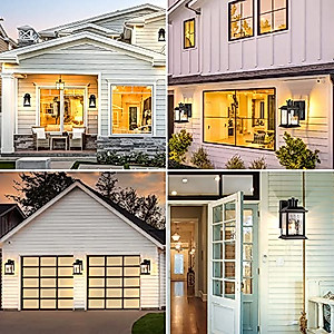 Dusk to Dawn Outdoor Porch Lights with 2 GFCI Outlets, Waterproof Wall Lights Mount for House, Aluminum Anti-Rust Exterior Light Fixture, Wall Sconce, Wall Lamp, Wall Lantern for Balcony, Garage