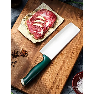 DESIAR Ceramic Knife 6.5 inch Vegetable Knife for Kitchen+Sharp Chopping Knife +Ceramic Cutting Knives with Sheath Cover+Easy To Clean Chef Butcher Knife With Gift Box (green)