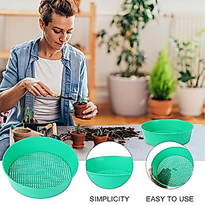 YARDWE Plastic Garden Riddle Sieve Mesh Sand Sieve Bonsai Gardening Tool Seeder Tool