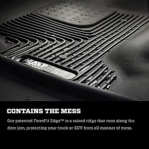 Husky Liners X-act Contour Floor Mats | Fits 2015 - 2024 Ford F-150 SuperCrew; 2022 - 2024 Ford F-150 Lightning SuperCrew w/0 Fold Flat Storage | Front & 2nd Row, 3-pc Black - 53498