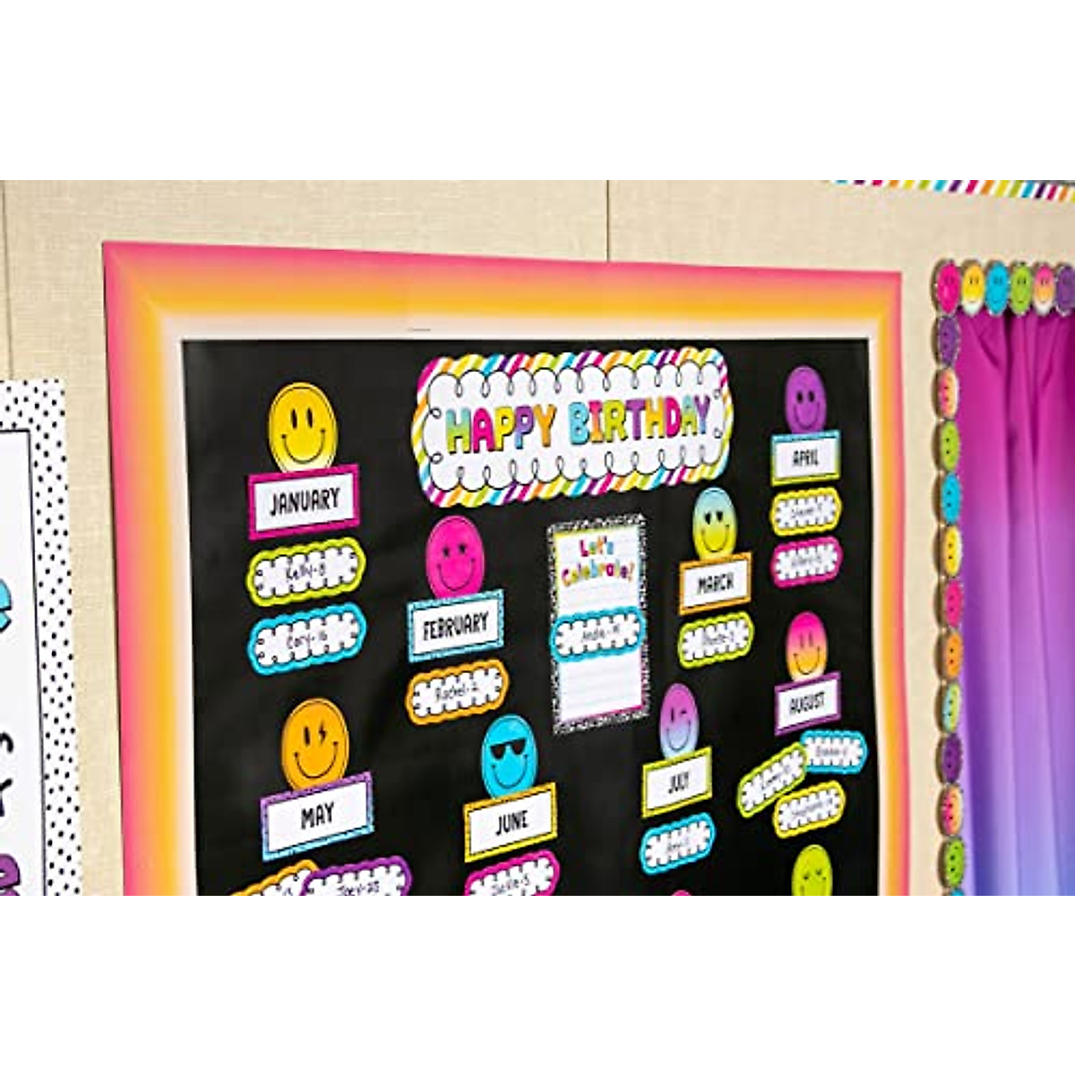 Teacher Created Resources Pink and Orange Color Wash Straight Border Trim