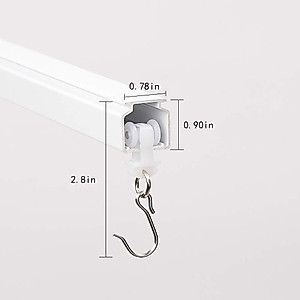 SOLOKOS Curtain Track Glider Roller Hooks for Room Divider Ceiling Track Set（10-Pack Roller Hooks