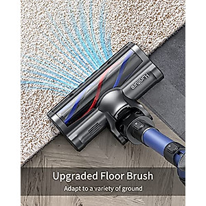 HONITURE Cordless Vacuum Cleaner 400W 33000PA Stick Vacuum with Touch Screen 55Min Runtime Battery Handheld Vacuum Lightweight Powerful Cordless Stick Vacuum for Hardwood Floors,Carpets,Pet Hair S12