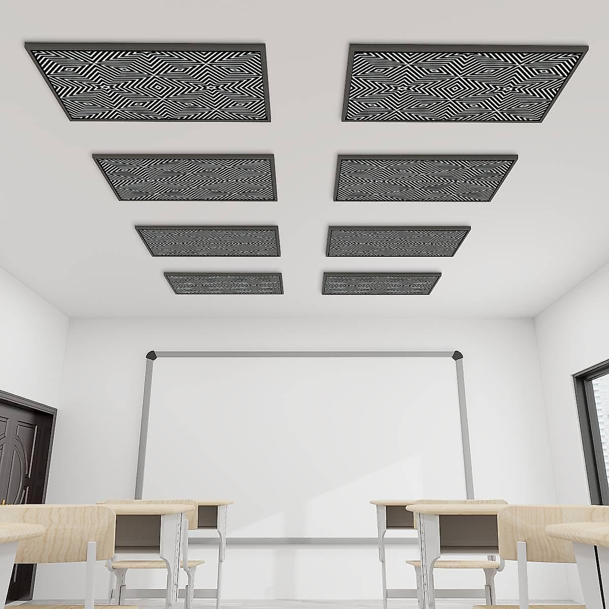 AFWADFWA Decorative Fluorescent Light Covers for Ceiling Lights Seamless Geometric Texture Stars Pattern Art Light Covers for Ceiling Lights Classroom Office Home Decor 4 x 2 ft