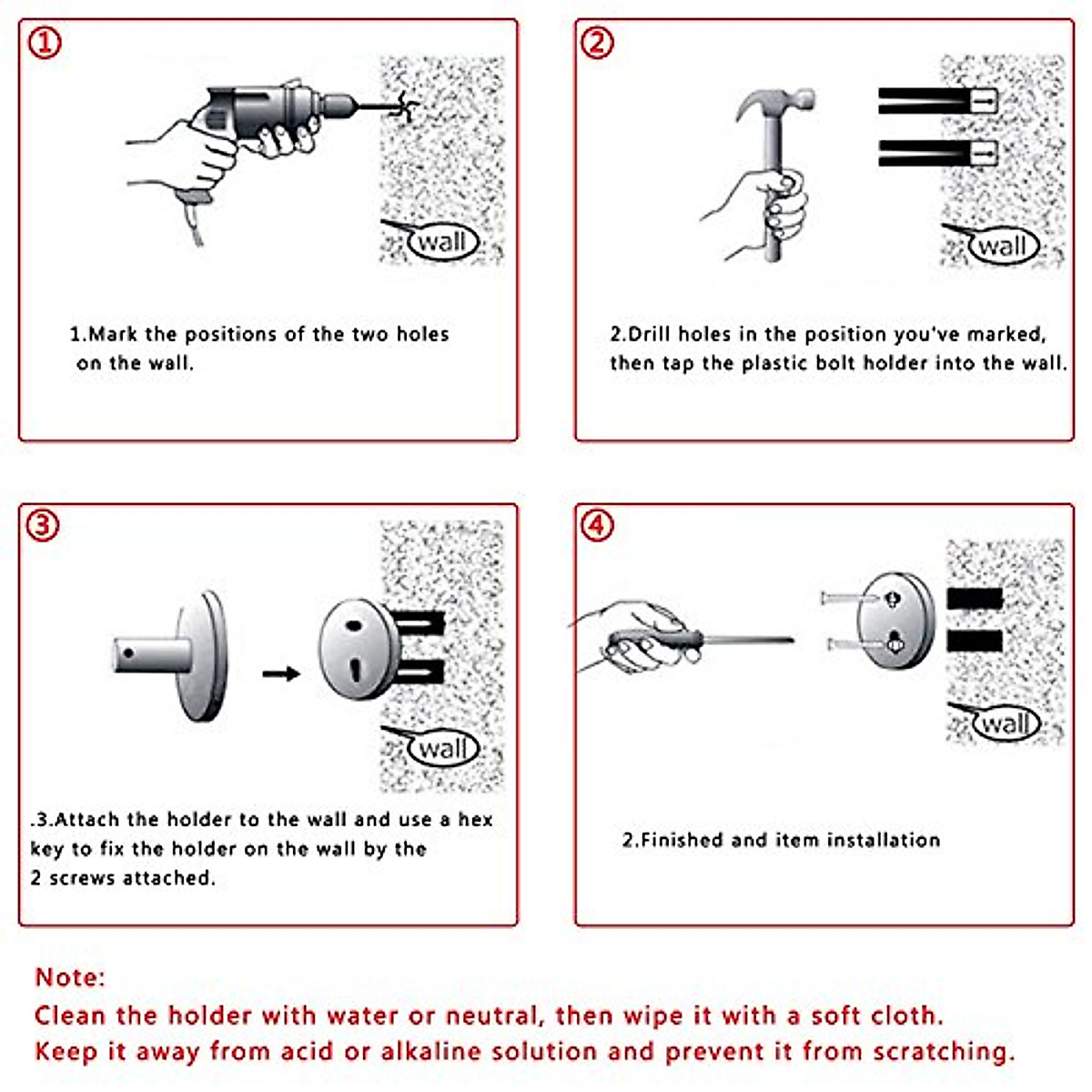 ELVASEN Hair Dryer Holder, Wall Mount Organizer Shelf Rack for Bathroom, Wall Mount with Comb Makeup Brushes Cup,Bathroom Washroom Shower Accessories Storage Organization Aluminum Set