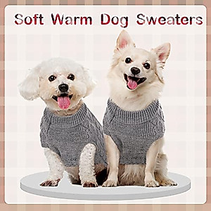 Kuoser Dog Sweater, Dog British Style Sweater Dress Warm Dog Sweaters Knitwear Vest Turtleneck Pullover Dog Coat for Small Medium Dogs Puppies Bulldog for Fall Winter with Leash Hole S