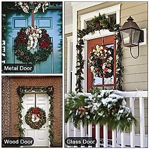 Myfolrena Wreath Hanger Adjustable Door Hanger Wreath Hanger for Front Door 15-24inch,Over The Door Wreath Hanger, Hold Up 20lb(Bronze-1 Pack)