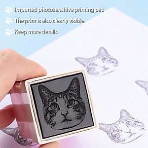 Custom Pet Stamp Self Inking, Cat Dog Portrait Pre Inked Stamp,Customized Pet Portrait Stamp, Personalized Animal Stamps,Gifts for Pet Lover (White)