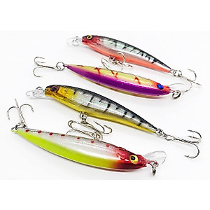 3.54 in Fishing Lures Minnow Hard Bait Slow Sinking Swimbait Fishing Tackle Kits for Bass