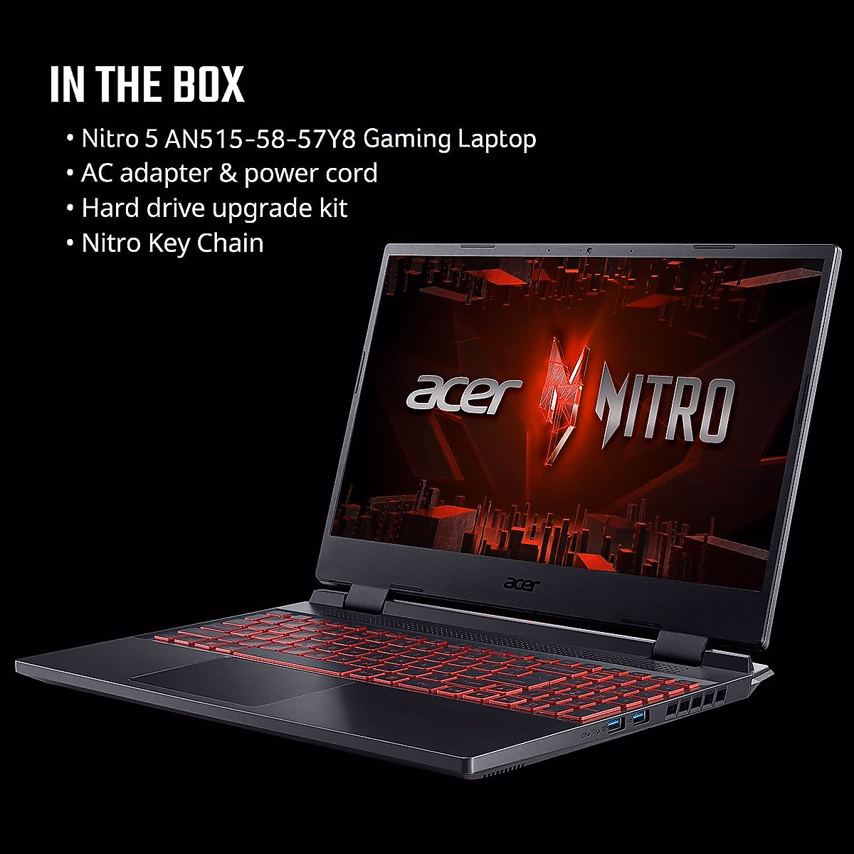 Acer Nitro 5 Gaming Laptop, 15.6/ FHD IPS 144Hz Display, 12th Gen Intel Core i5-12500H, GeForce RTX 3050 Ti 4GB, 32GB RAM, 2TB PCIe 4.0, Backlit KB, Thunderbolt 4, HDMI, Wi-Fi 6, Win 11 Pro