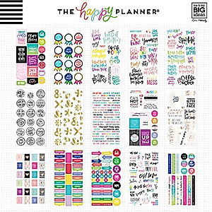 me & my BIG ideas Sticker Value Pack for Classic Planner - The Happy Planner Scrapbooking Supplies - Gold Star Quotes Theme - Multi-Color & Gold Foil - Projects & Albums - 30 Sheets, 605 Stickers