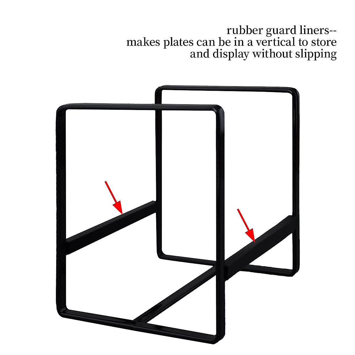 CUKE2BEET 3PCS Metal Plate Holder Organizer, Vertical Plate Rack Dish Organizer for Cabinet,Dish Storage Rack Drying Rack for Cupboard (1 Large and 2 Small, Black)