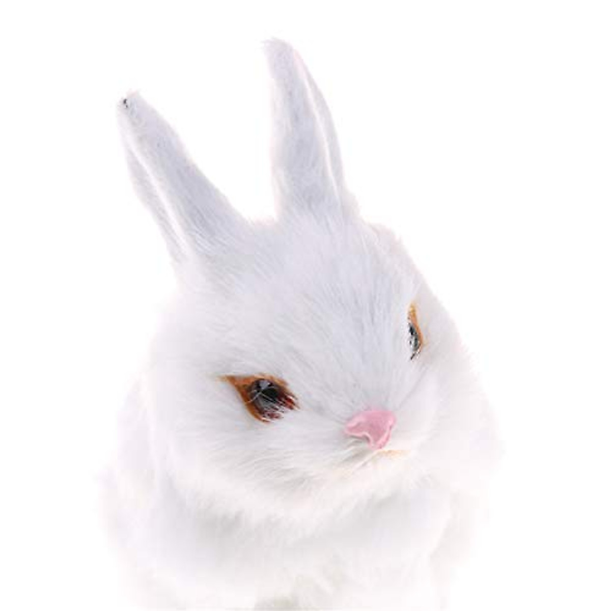 GUDVES Mini Realistic Cute Plush Rabbits Fur Lifelike Animal Easter Bunny Simulation Toy Model Gift Miniatures Decorations (Rabbit Plush Toys-B)