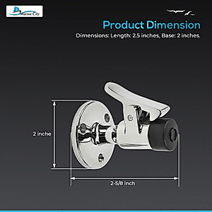 MARINE CITY 316 Grade Stainless Steel Door Stopper Catch Set Gloss Finish Strong Modern Stopper Soft Stop and Catch Anti-Collision Holder for Marine Doors – Boats – Yachts – Ships (1 Pcs)