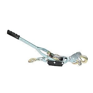 5 Ton Heavy Duty Steel Cable Dual Gear Power Ratchet with 3 Hooks Automotive Hoist Cable Puller Come Along Winch Hoist Come Along Cable Lever