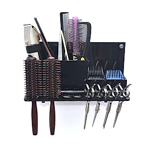 Kelendle Wall Mounted 3-Slot Hair Clipper Holder Scissors & Comb Holder Electric Shaver Storage Rack Hair Trimmer Holder Beard Trimmer Organizer for Home and Salon Decoration