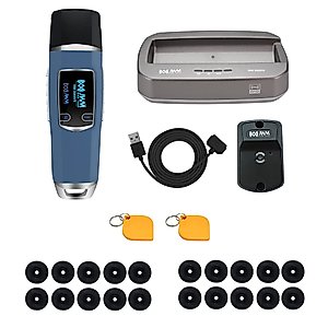 JWM Security Guard Patrol System Long Range RFID Reader with Download Station, 2.4G Tag for Remote Patrol, Flashlight, Free Cloud Software
