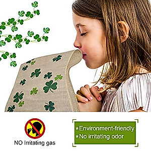 yuboo Burlap Shamrock Table Runner,Saint Patrick Day Decorations for Spring Tablecloth Farmhouse Kitchen Home