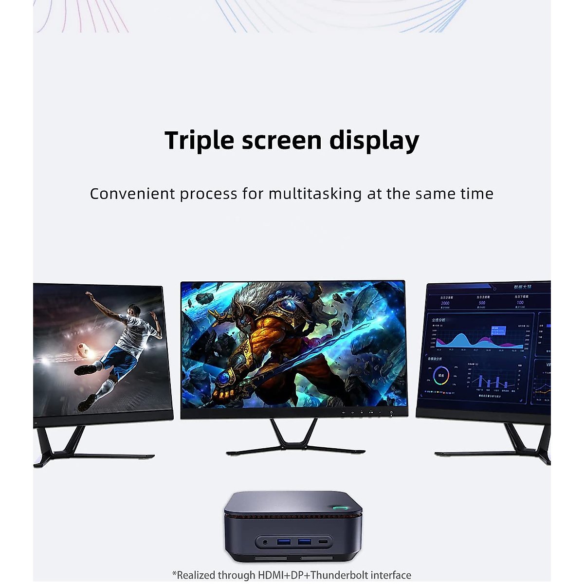 KAMRUI Thin Client Mini PC 11th Intel 4-Core i7-1165G7 Iris Xe Graphics 16GB DDR4 RAM 512GB NVMe SSD WiFi AX BT HDMI DP Thunderbolt4 RJ-45 Fingerprint Build-in Speaker Windows 11 Pro
